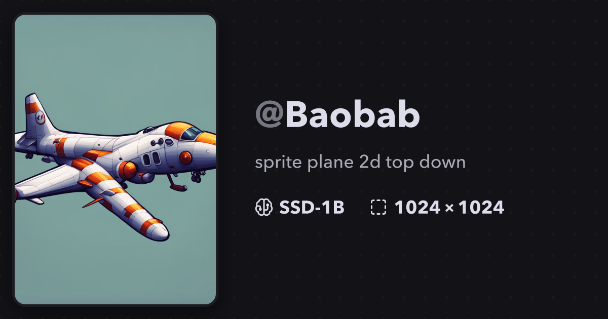 "sprite plane 2d top down" | @Baobab on Stablecog