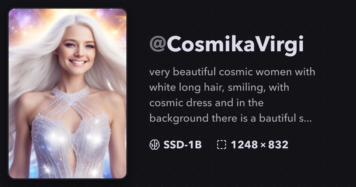 Very beautiful cosmic women with white long hair, ... | @CosmikaVirgi