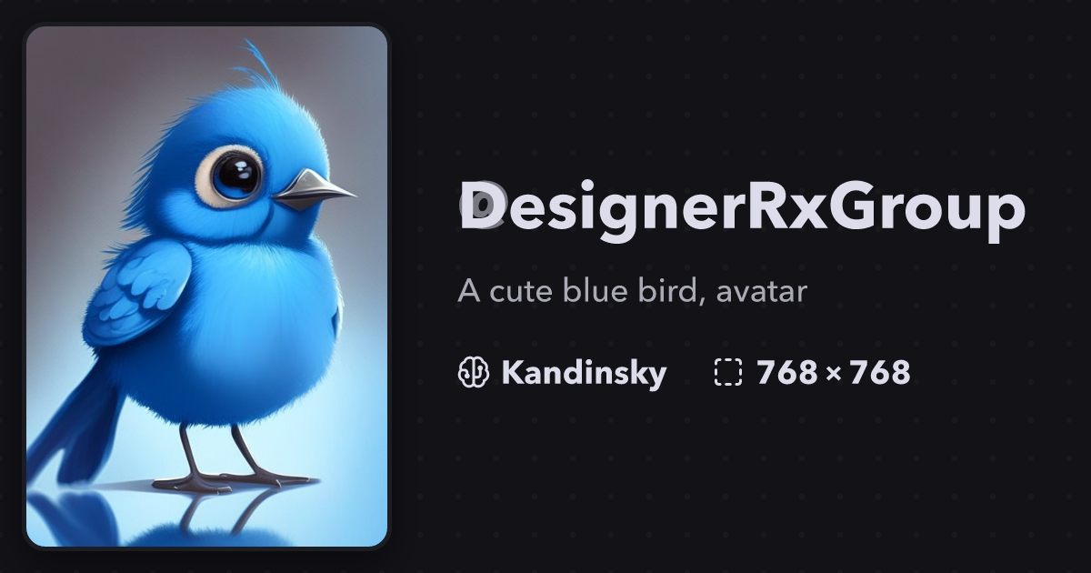A cute blue bird, avatar | @DesignerRxGroup