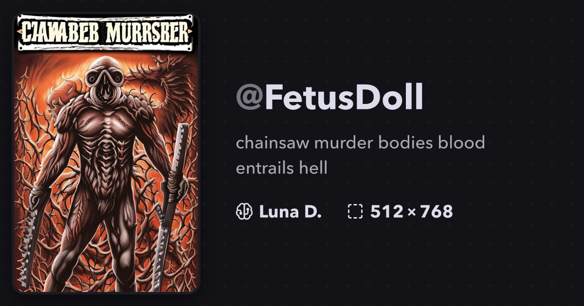 "chainsaw murder bodies blood entrails he..." | @FetusDoll on Stablecog