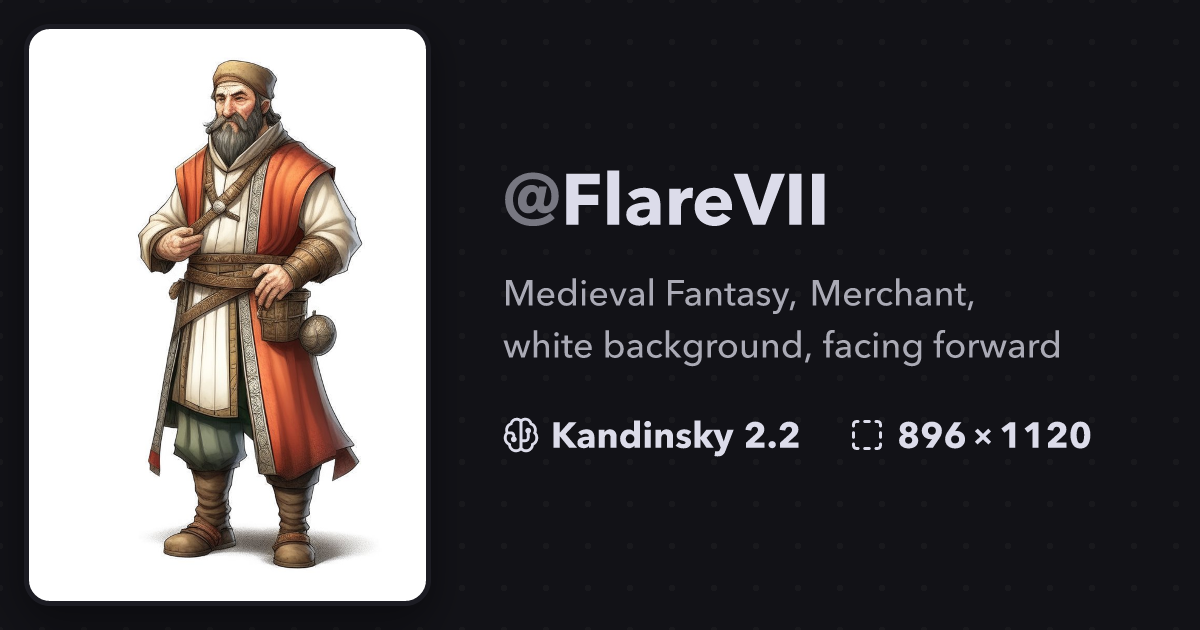 "Medieval Fantasy, Merchant, white backgr..." | @FlareVII on Stablecog