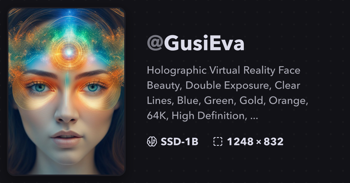 "Holographic Virtual Reality Face Beauty,..." | @GusiEva on Stablecog