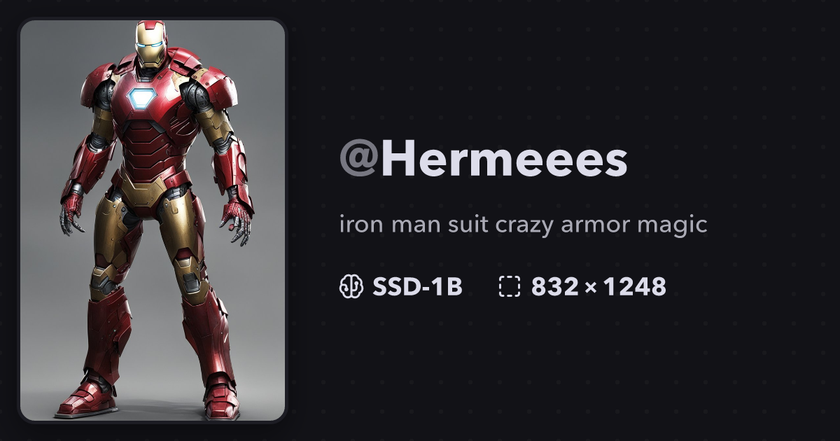 "iron man suit crazy armor magic" | @Hermeees on Stablecog