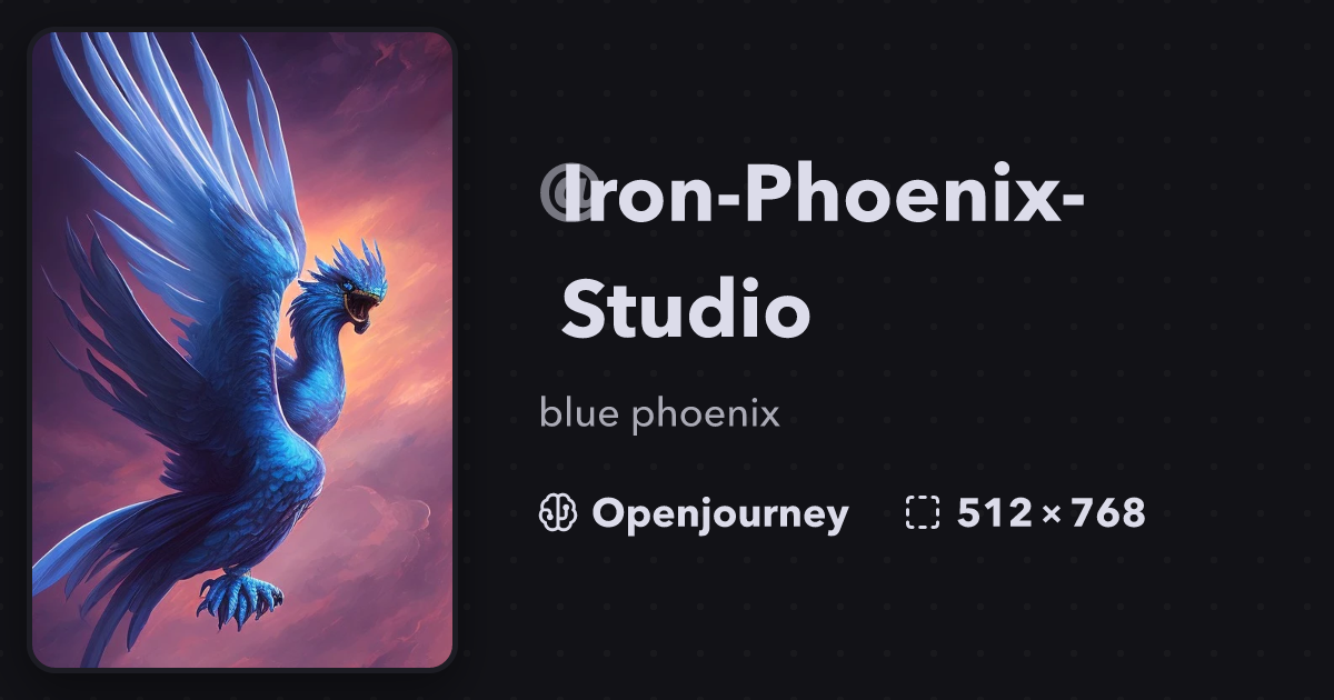"blue phoenix" | @Iron-Phoenix-Studio on Stablecog