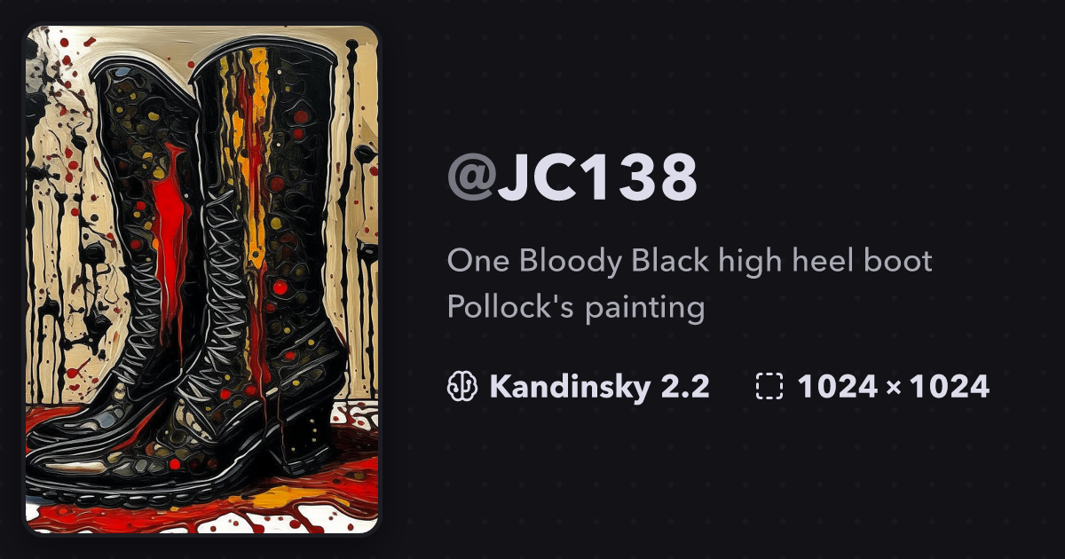 "One Bloody Black high heel boot Pollock'..." | @JC138 on Stablecog