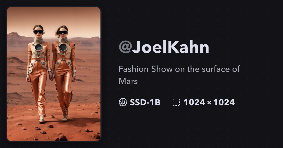 "Fashion Show on the surface of Mars" | @JoelKahn on Stablecog