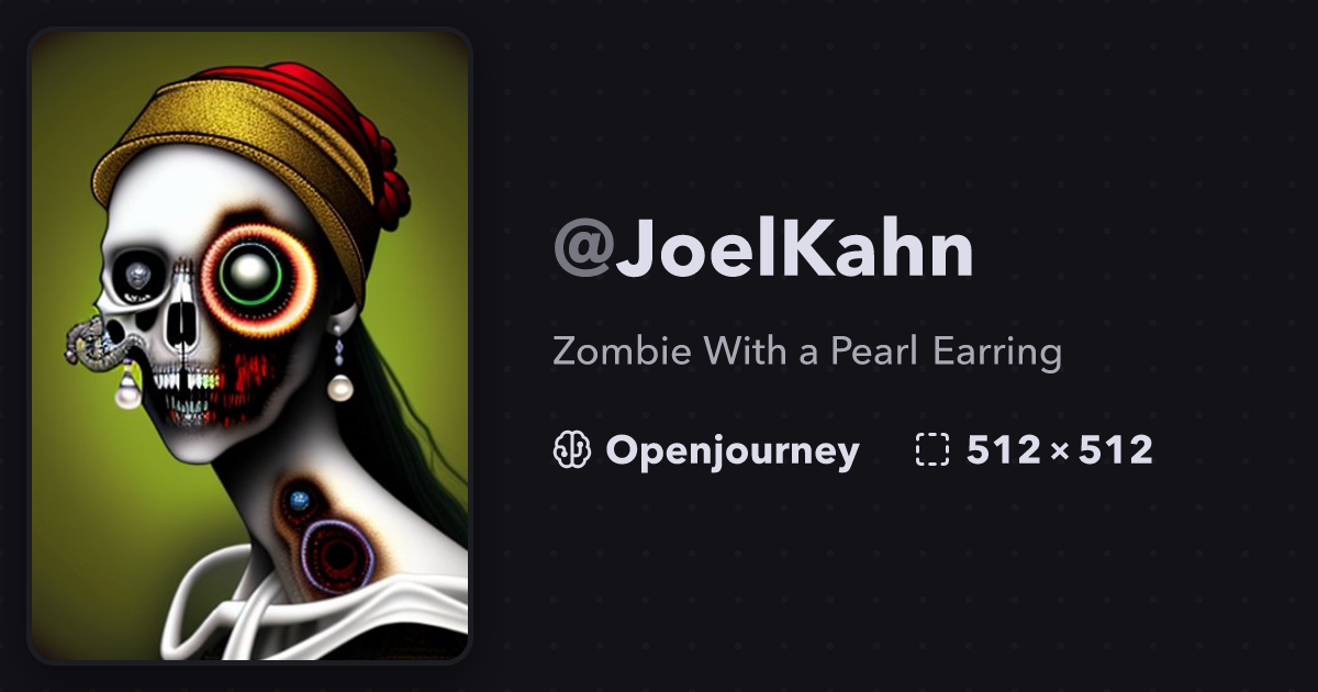 "Zombie With a Pearl Earring" | @JoelKahn on Stablecog