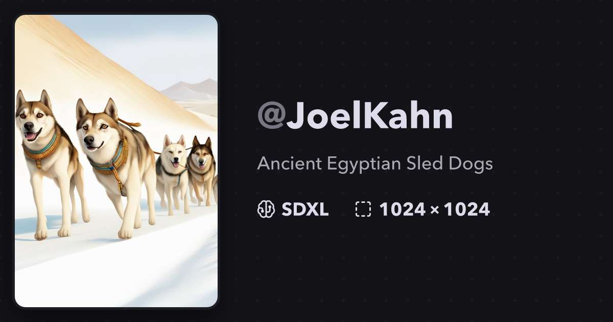 "Ancient Egyptian Sled Dogs" | @JoelKahn on Stablecog
