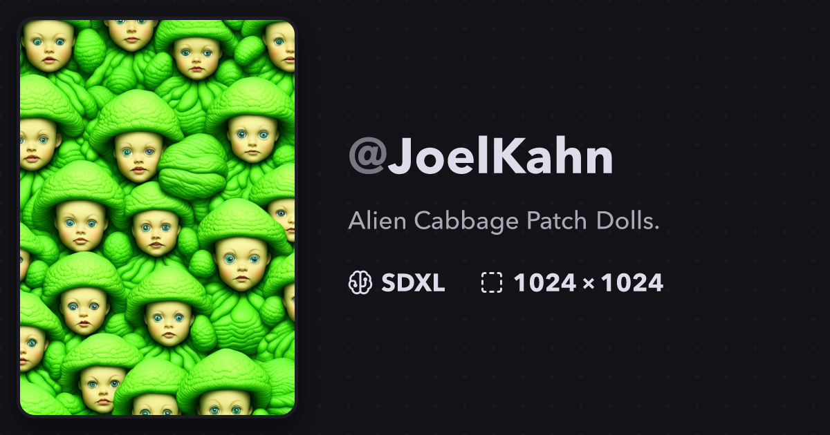 "Alien Cabbage Patch Dolls." | @JoelKahn on Stablecog