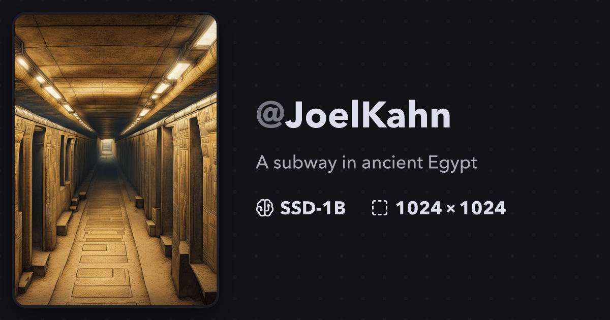 "A subway in ancient Egypt" | @JoelKahn on Stablecog
