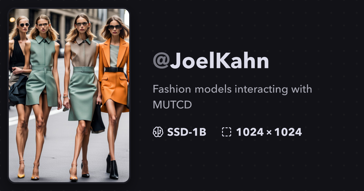 "Fashion models interacting with MUTCD" | @JoelKahn on Stablecog