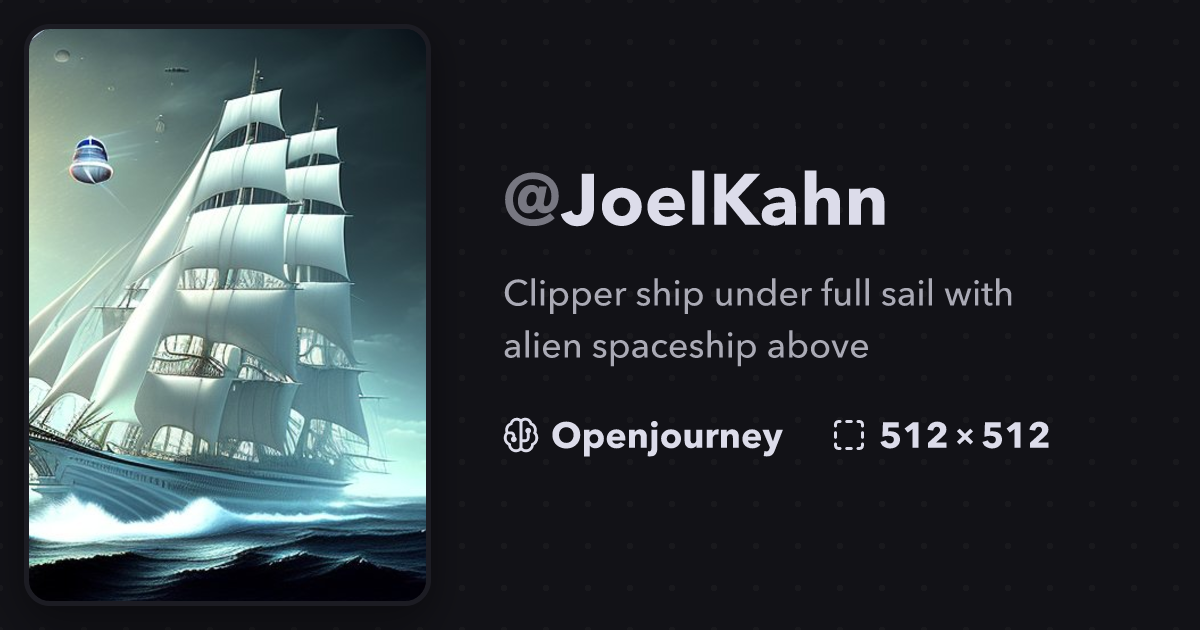"Clipper ship under full sail with alien ..." | @JoelKahn on Stablecog