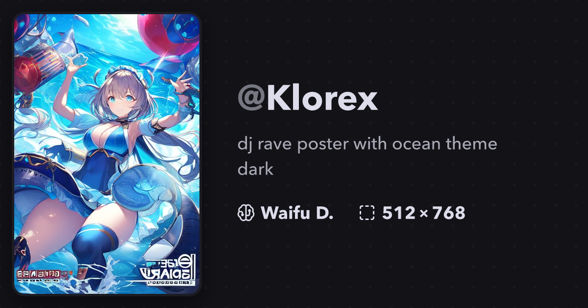 "dj rave poster with ocean theme dark" | @Klorex on Stablecog