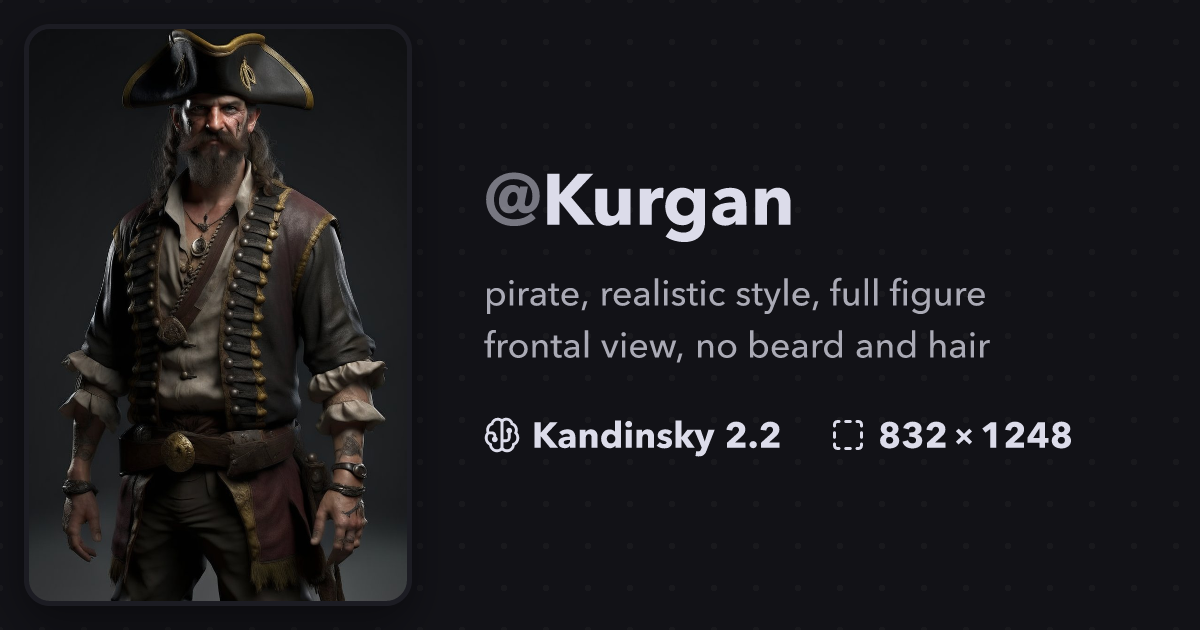 Pirate, realistic style, full figure frontal view,... | @Kurgan