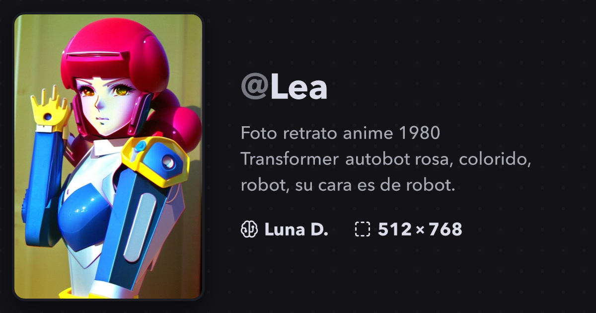 "Foto retrato anime 1980 Transformer auto..." | @Lea on Stablecog