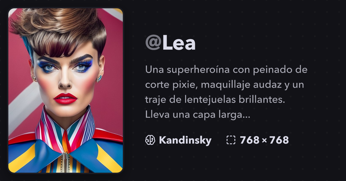 "Una superheroína con peinado de corte pi..." | @Lea on Stablecog