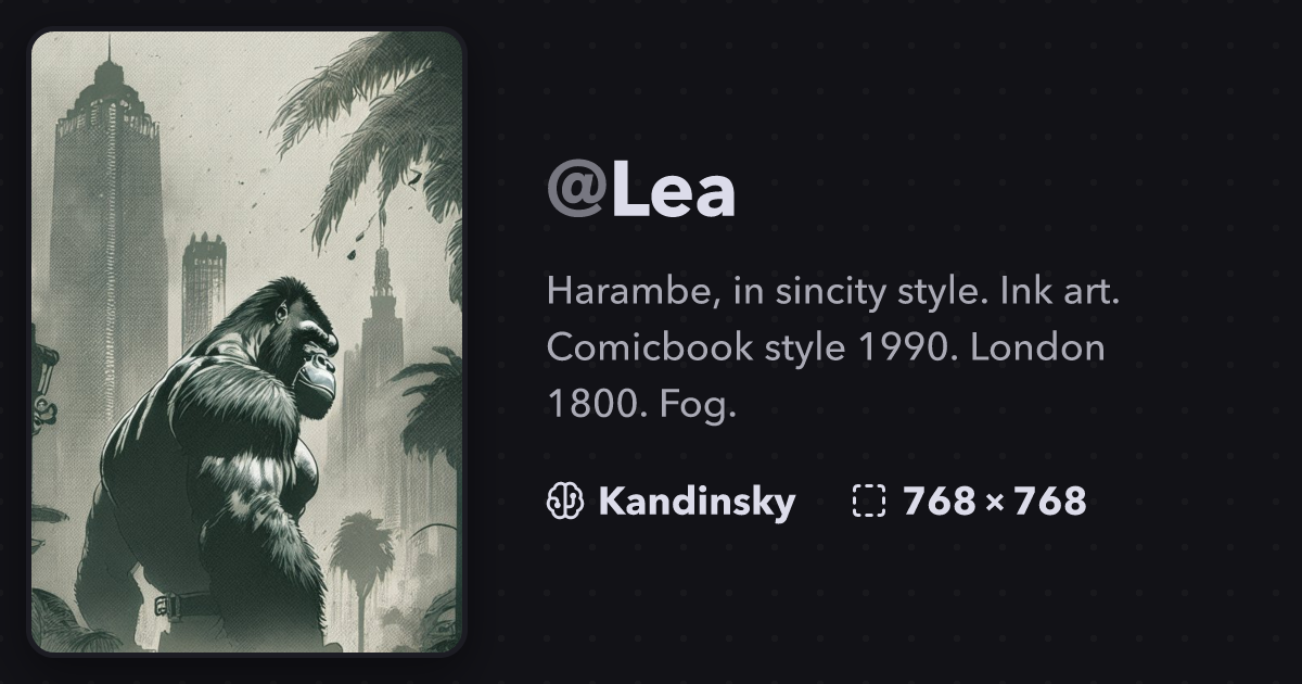 "Harambe, in sincity style. Ink art. Comi..." | @Lea on Stablecog