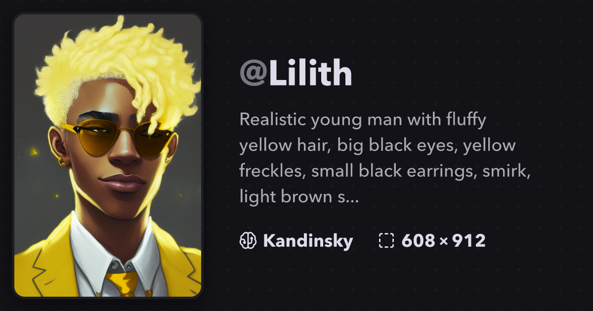 "Realistic young man with fluffy yellow h..." | @Lilith on Stablecog