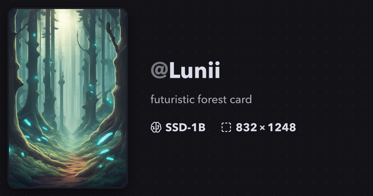 "futuristic forest card" | @Lunii on Stablecog