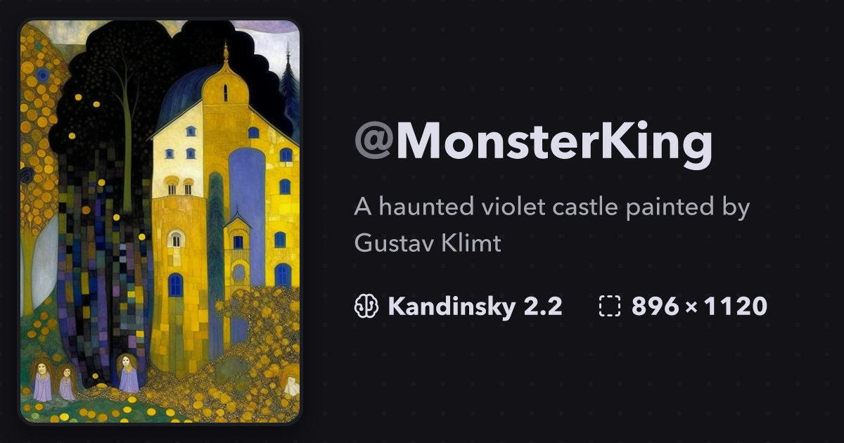 "A haunted violet castle painted by Gusta..." | @MonsterKing on Stablecog