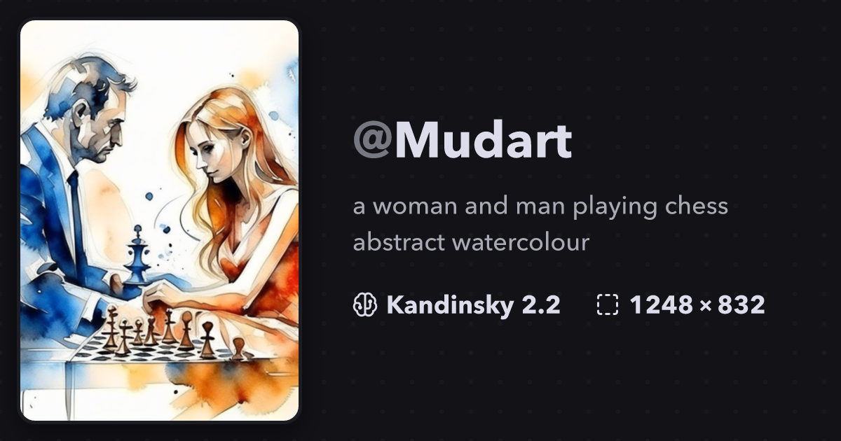 "a woman and man playing chess abstract w..." | @Mudart on Stablecog