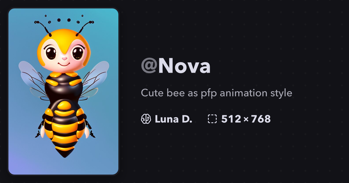 "Cute bee as pfp animation style" | @Nova on Stablecog