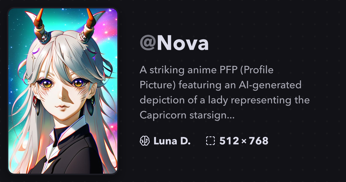 "A striking anime PFP (Profile Picture) f..." | @Nova on Stablecog