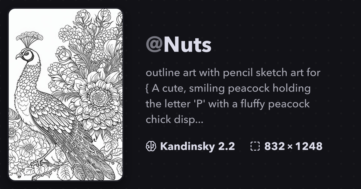 "outline art with pencil sketch art for {..." | @Nuts on Stablecog