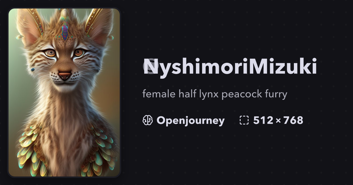 Female Half Lynx Peacock Furry Nyshimorimizuki