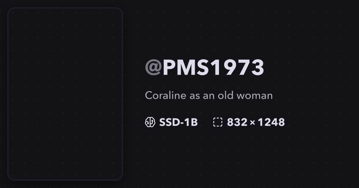 "Coraline as an old woman" | @PMS1973 on Stablecog