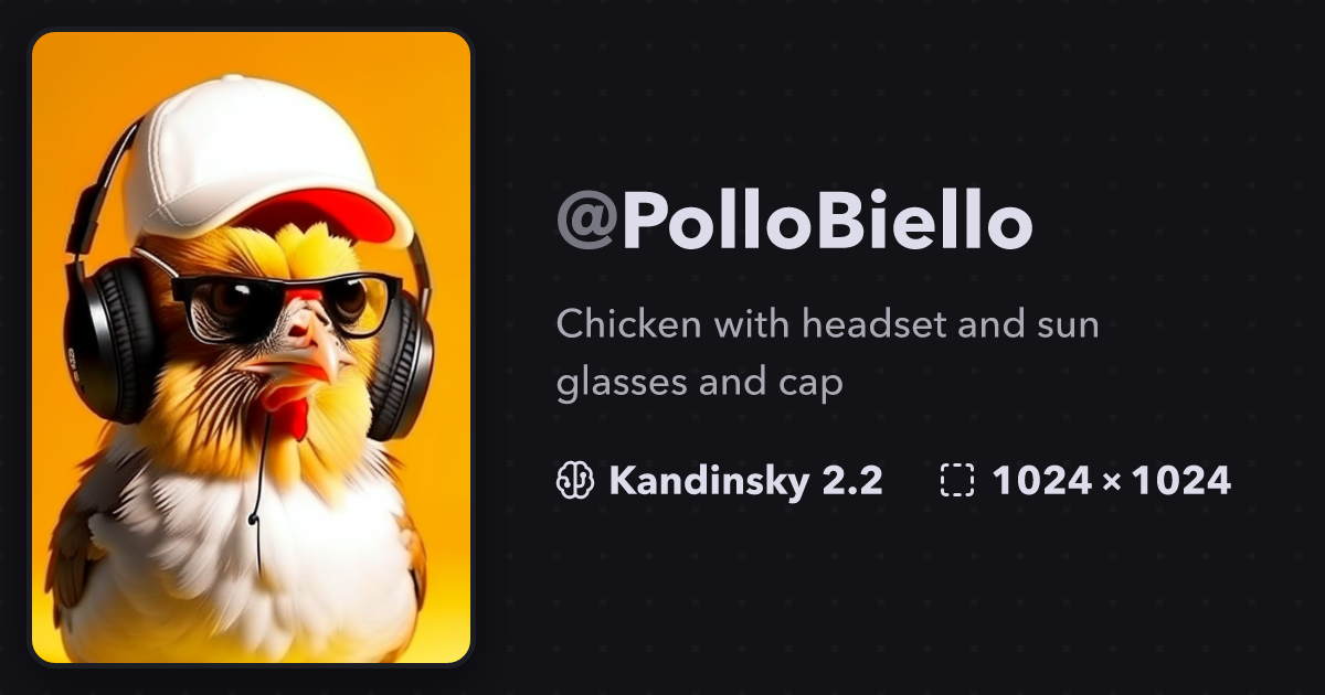 "Chicken with headset and sun glasses and..." | @PolloBiello on Stablecog