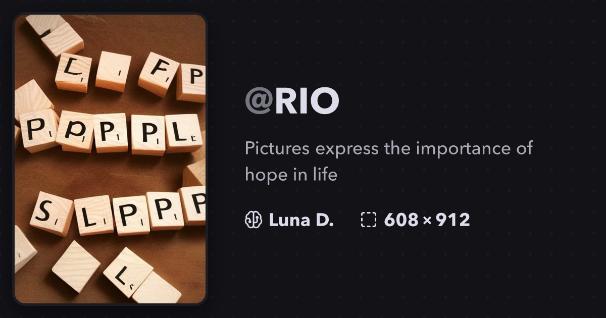 "Pictures express the importance of hope ..." | @RIO on Stablecog