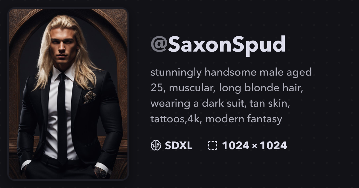 "stunningly handsome male aged 25, muscul..." | @SaxonSpud on Stablecog