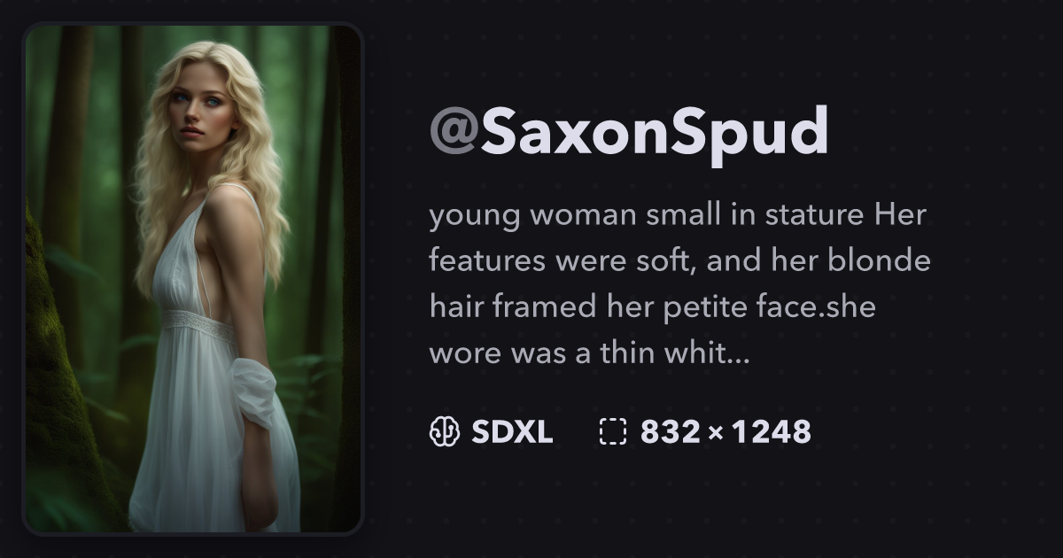 "young woman small in stature Her feature..." | @SaxonSpud on Stablecog