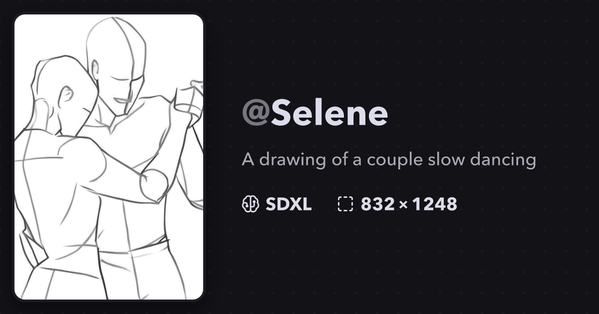 "A drawing of a couple slow dancing" | @Selene on Stablecog