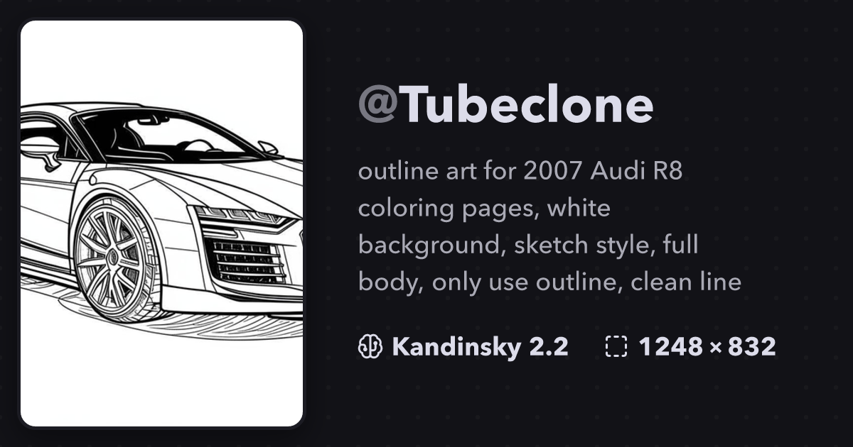 "outline art for 2007 Audi R8 coloring pa..." | @Tubeclone on Stablecog