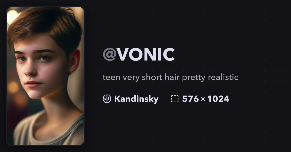 Teen very short hair pretty realistic | @VONIC
