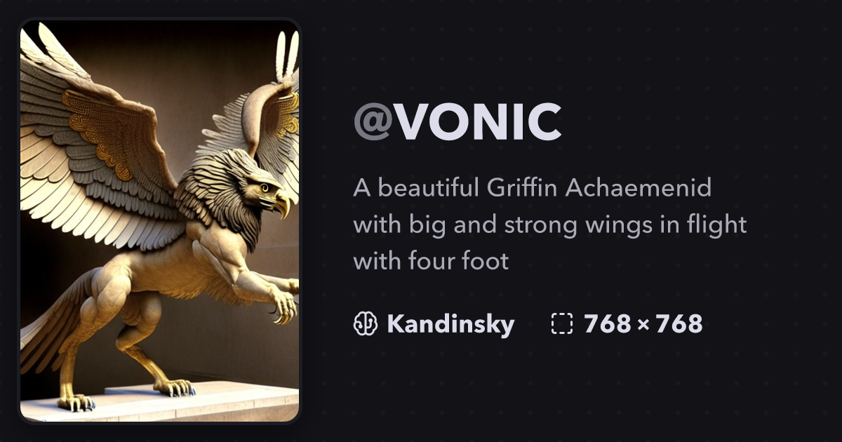 A beautiful Griffin Achaemenid with big and strong... | @VONIC