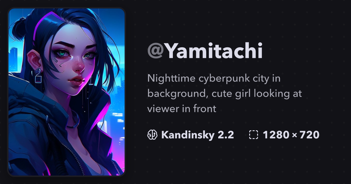 "Nighttime cyberpunk city in background, ..." | @Yamitachi on Stablecog