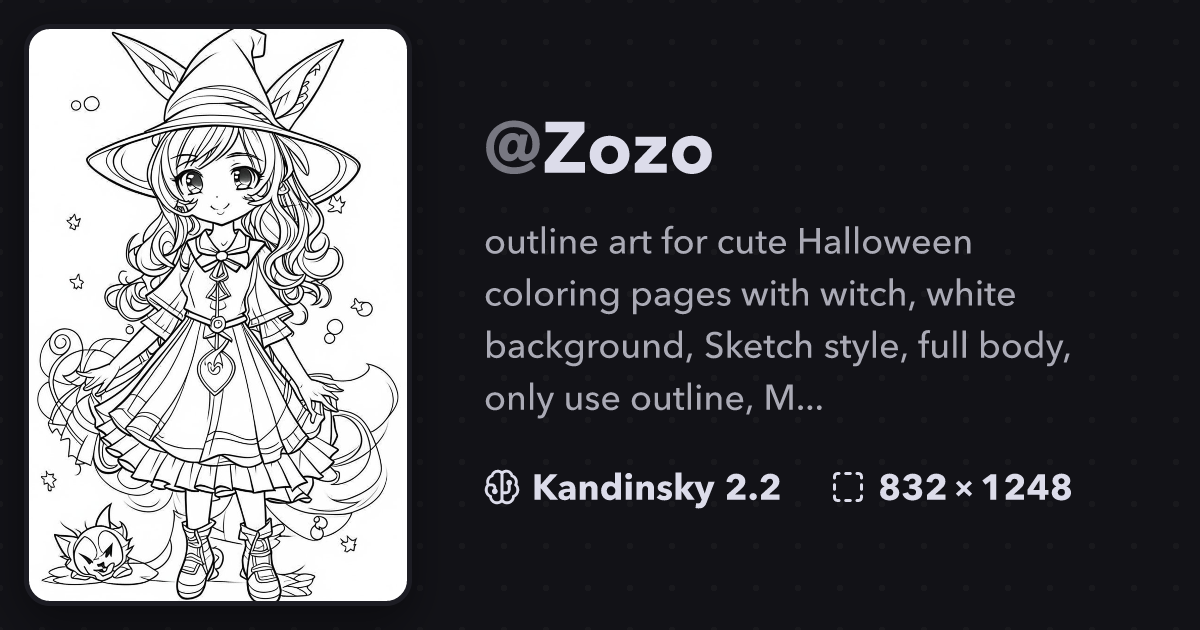"outline art for cute Halloween coloring ..." | @Zozo on Stablecog