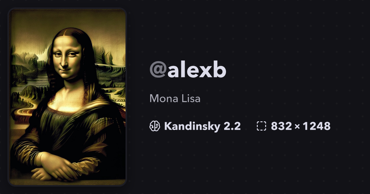 "Mona Lisa" | @alexb on Stablecog