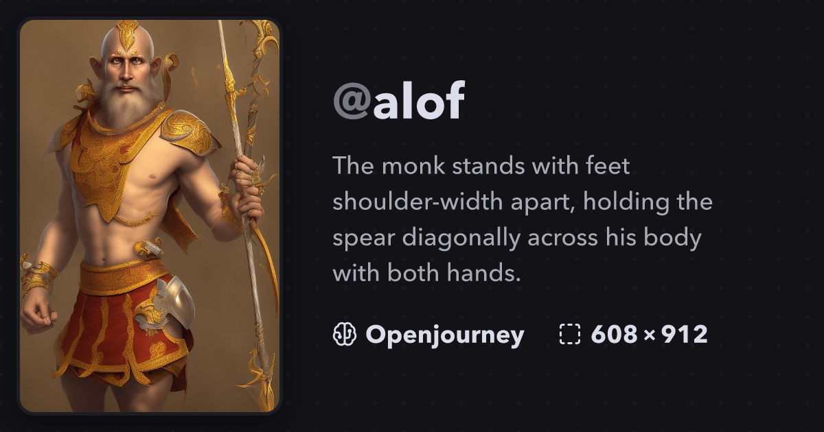 The monk stands with feet shoulder-width apart, ho... | @alof