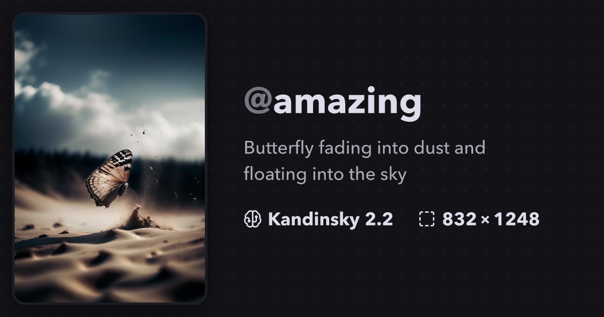 "Butterfly fading into dust and floating ..." | @amazing on Stablecog