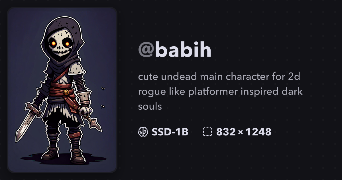 "cute undead main character for 2d rogue ..." | @babih on Stablecog