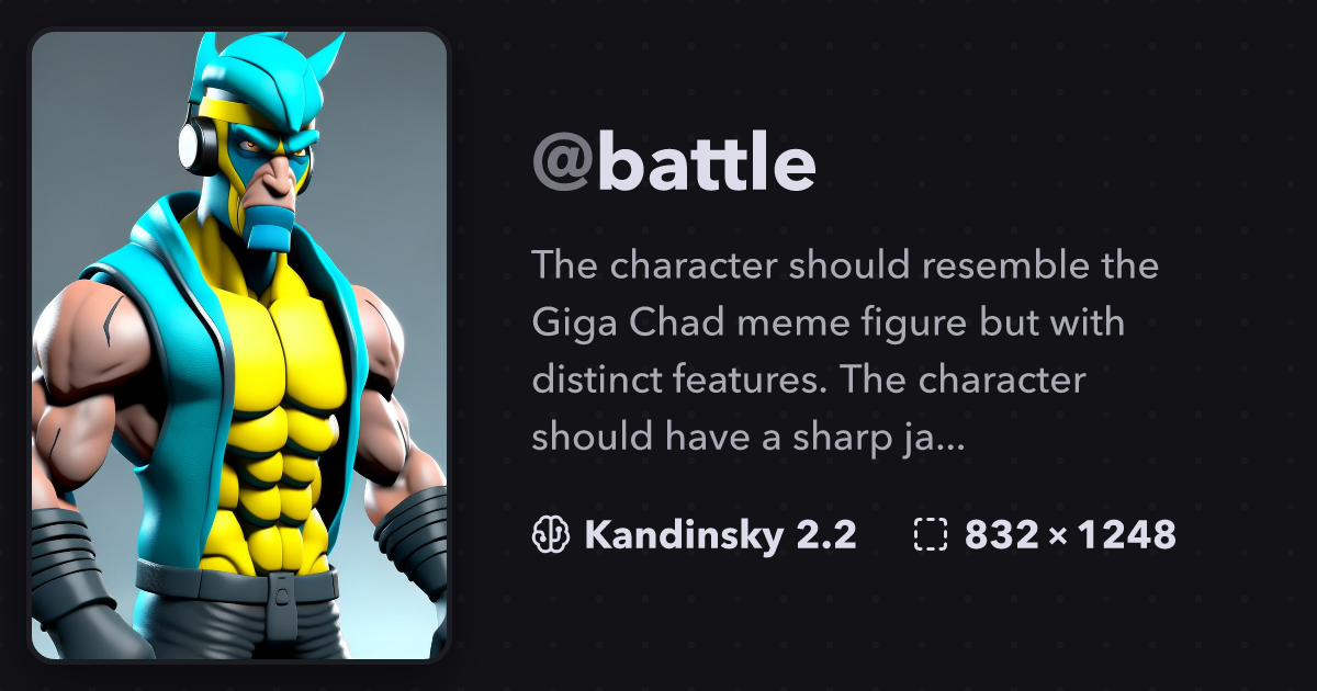 "The character should resemble the Giga C..." | @battle on Stablecog