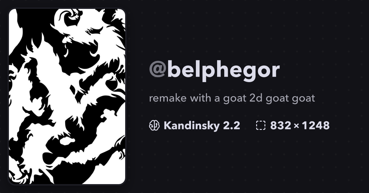 "remake with a goat 2d goat goat" | @belphegor on Stablecog