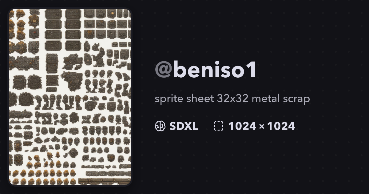 "sprite sheet 32x32 metal scrap" | @beniso1 on Stablecog