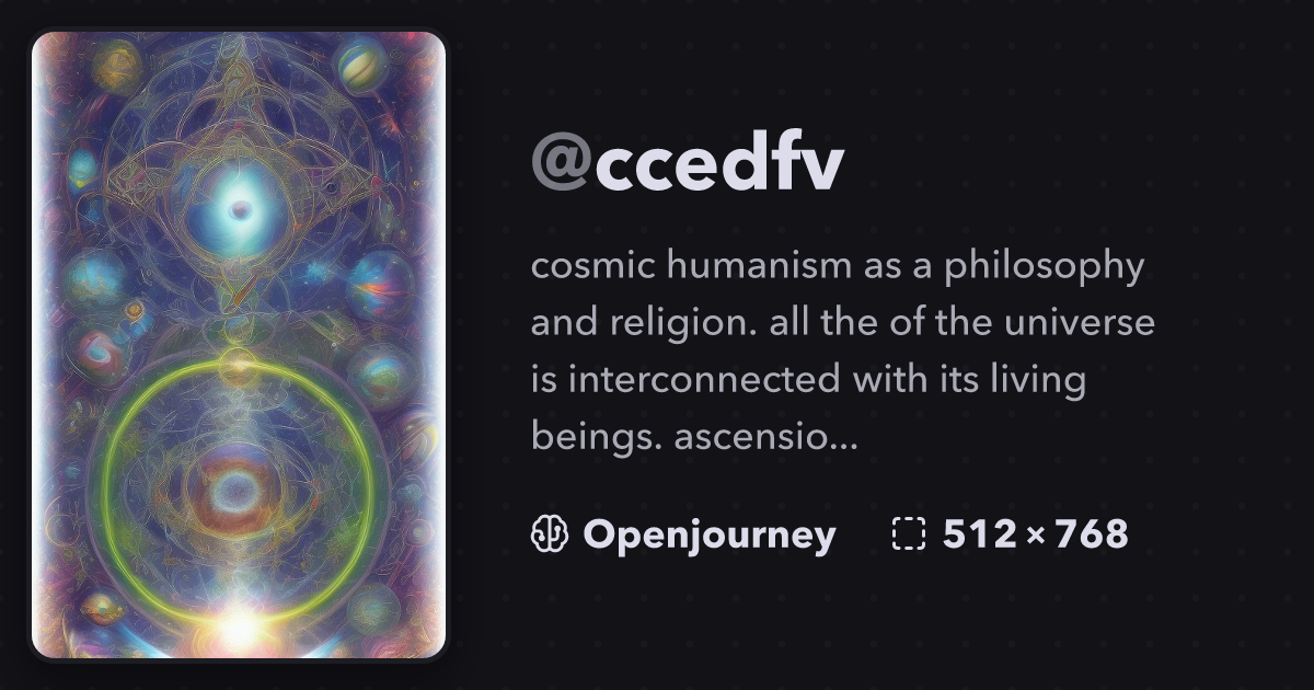 "cosmic humanism as a philosophy and reli..." | @ccedfv on Stablecog