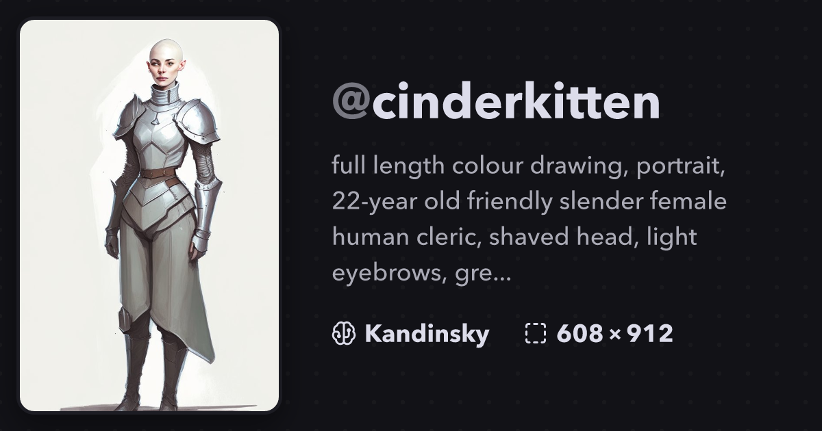 "full length colour drawing, portrait, 22..." | @cinderkitten on Stablecog