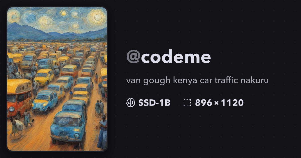 "van gough kenya car traffic nakuru" | @codeme on Stablecog